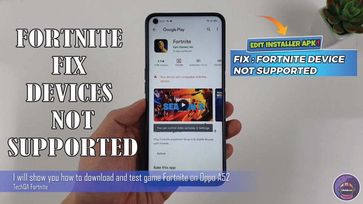 How to install Fortnite Apk Fix Device Not Supported For OPPO A52 V12 ...