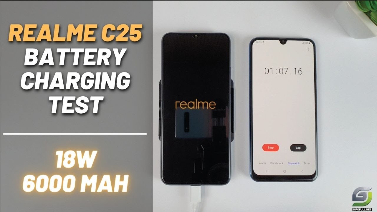 Realme C25 Battery Charging Test 0% to 100% | 18W fast charger 6000 mah ...