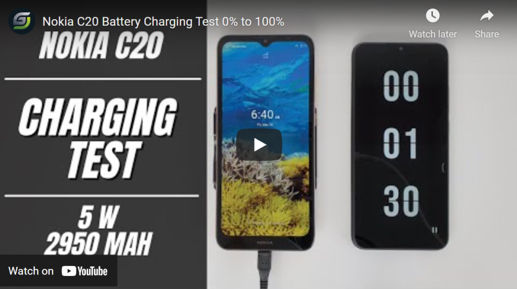 Nokia C20 Battery Charging Test 0% to 100% - GSM FULL INFO