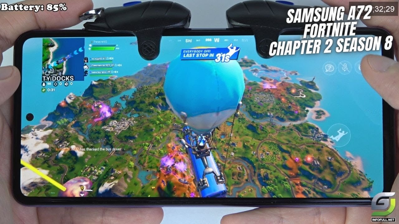 Samsung Galaxy A72 Fortnite Gameplay New Update Chapter 2 Season 8 ...