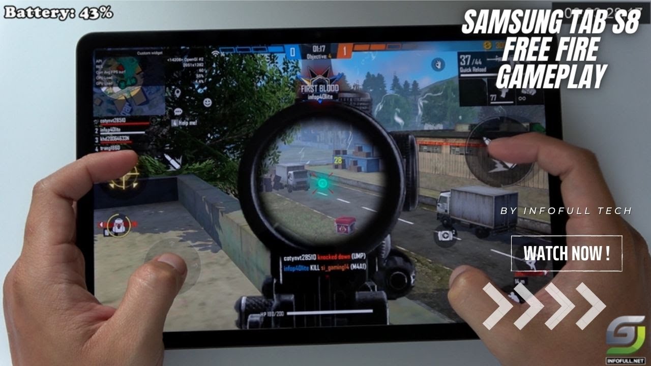 Samsung Galaxy Tab S8 test game Free Fire - GSM FULL INFO