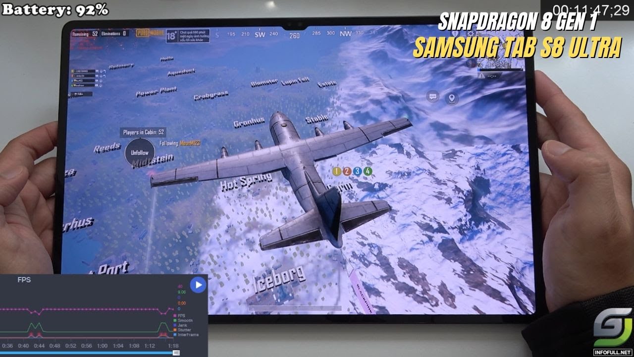 Samsung Tab S8 Ultra test game PUBG Max Setting | 120Hz Display ...