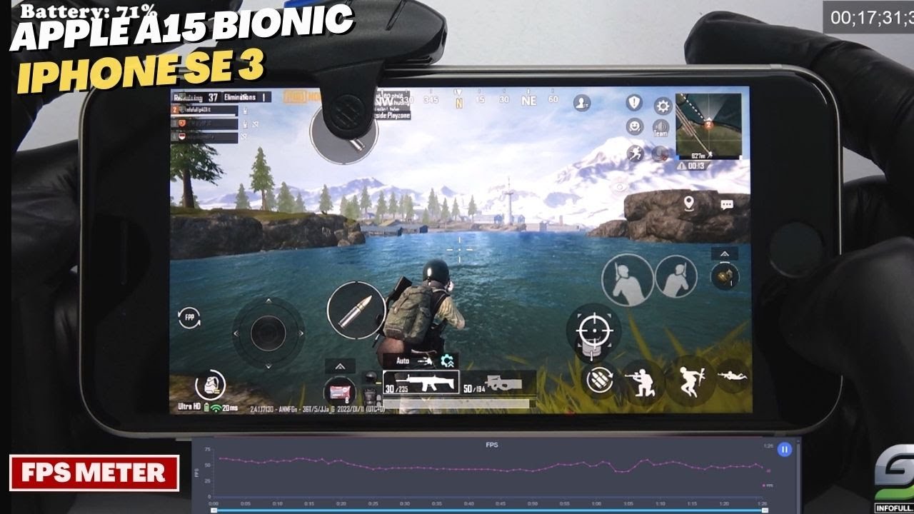 iPhone SE 2022 test game PUBG Mobile Ultra Graphics | Apple A15 Bionic ...