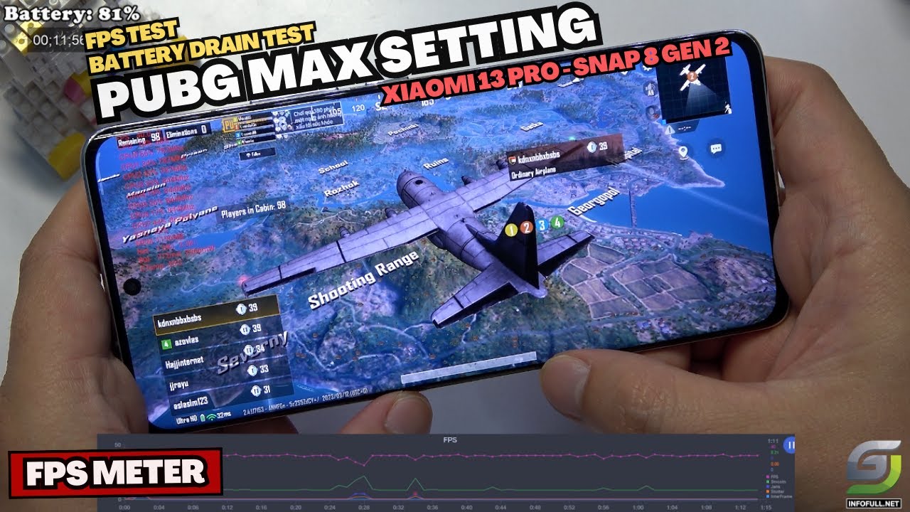 Xiaomi 13 Pro test game PUBG Max Setting with WQHD+ | Snapdragon 8 Gen ...