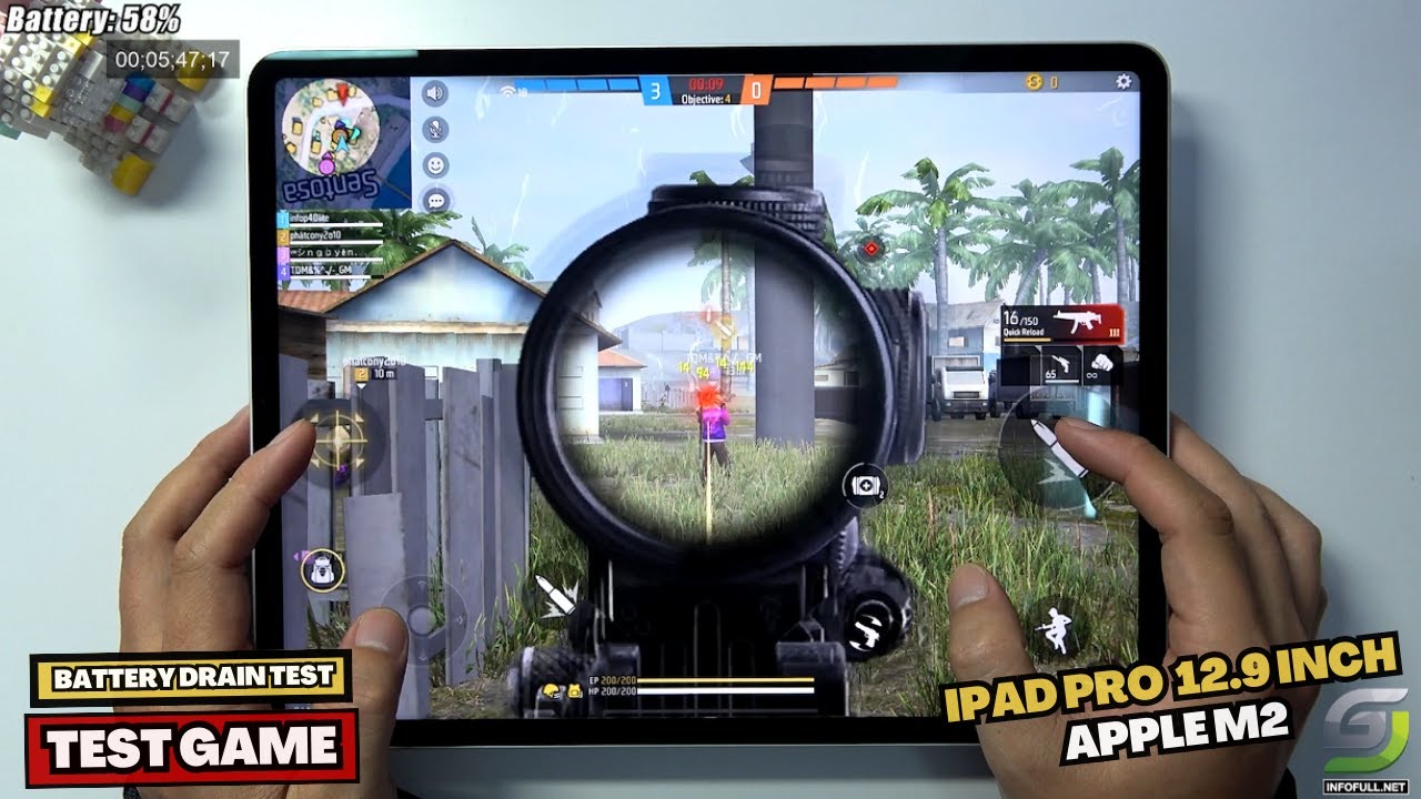 iPad Pro 2022 12.9 inch test game Free Fire | Apple M2 - GSM FULL INFO