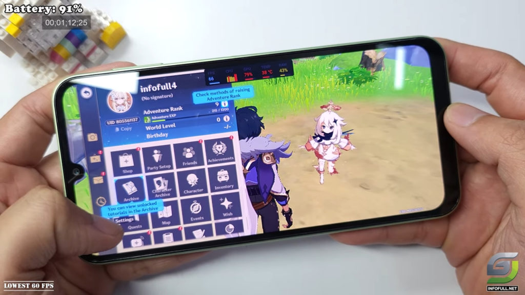 Samsung Galaxy A24 8GB test game Genshin Impact | Low, Lowest, Medium ...