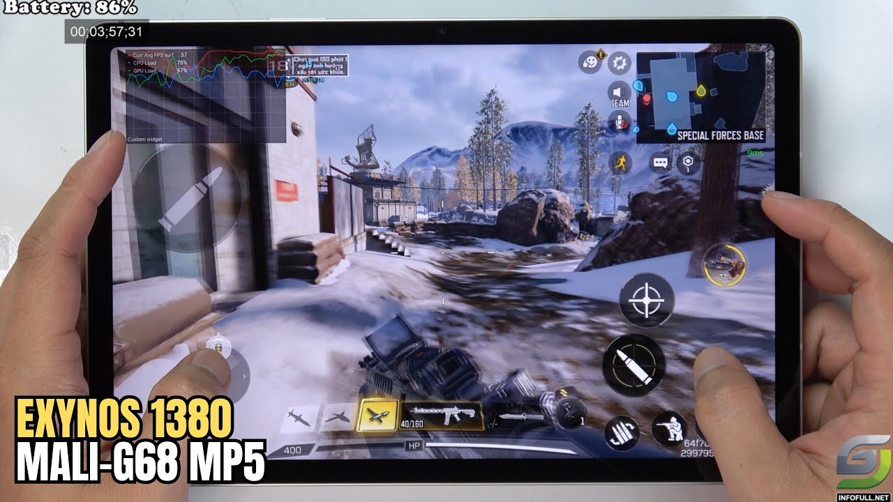 Samsung Tab S9 FE test game Call of Duty Mobile CODM - GSM FULL INFO