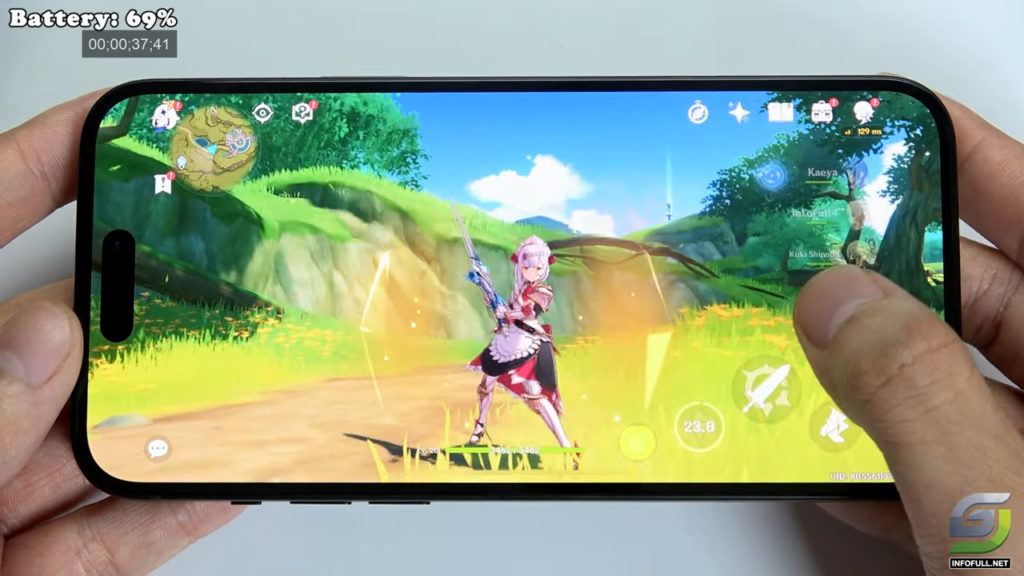iPhone 15 Plus test game Genshin Impact Max Graphics | Highest 60FPS ...