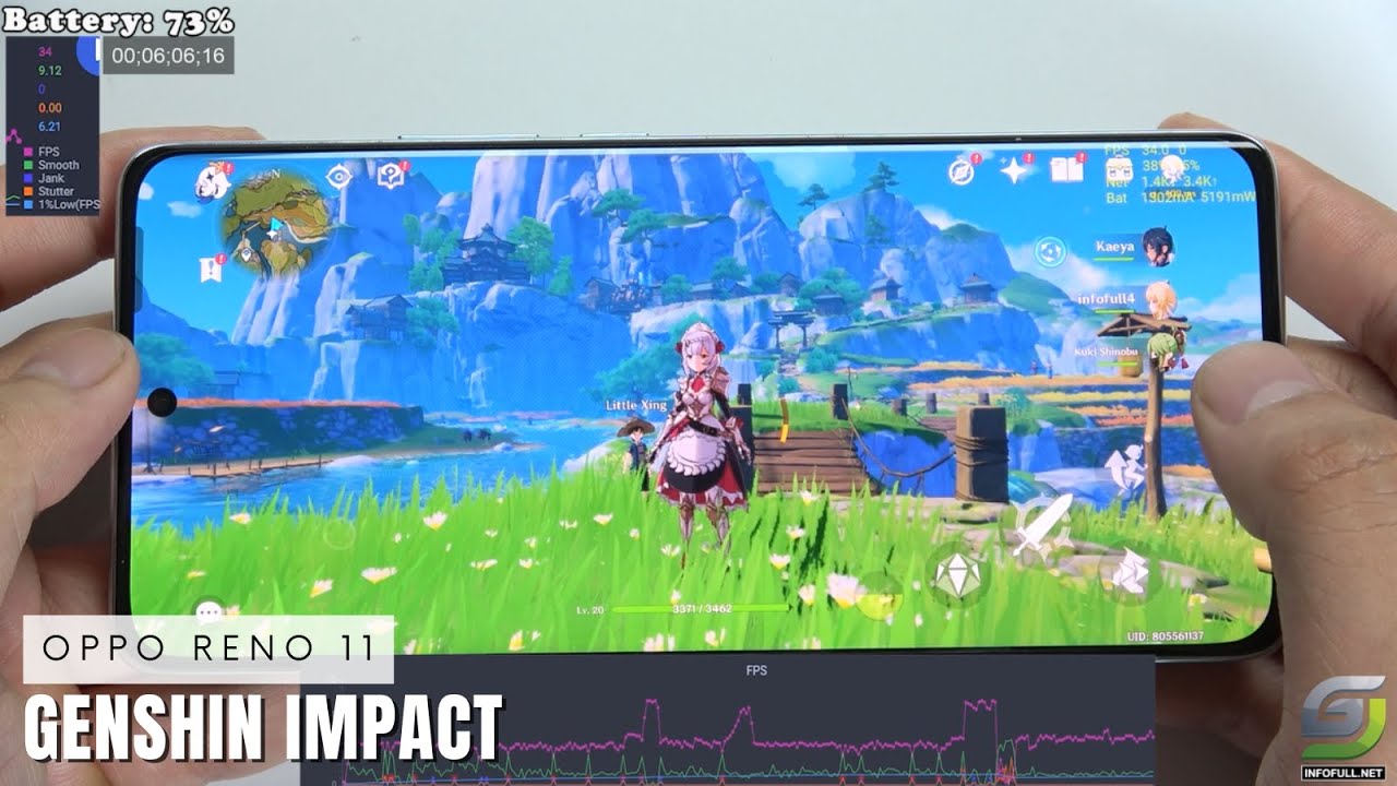 Oppo Reno11 5G test game Genshin Impact Max Graphics | Highest 60FPS ...