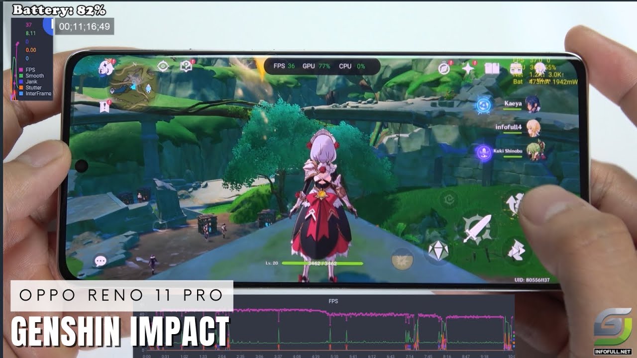 Oppo Reno11 Pro 5G test game Genshin Impact Max Graphics - GSM FULL INFO