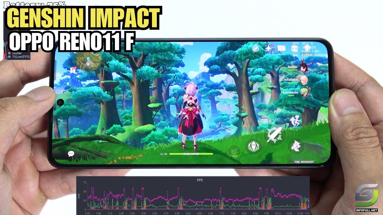 Oppo Reno11 F test game Genshin Impact MAX Graphics | Dimensity 7050 ...