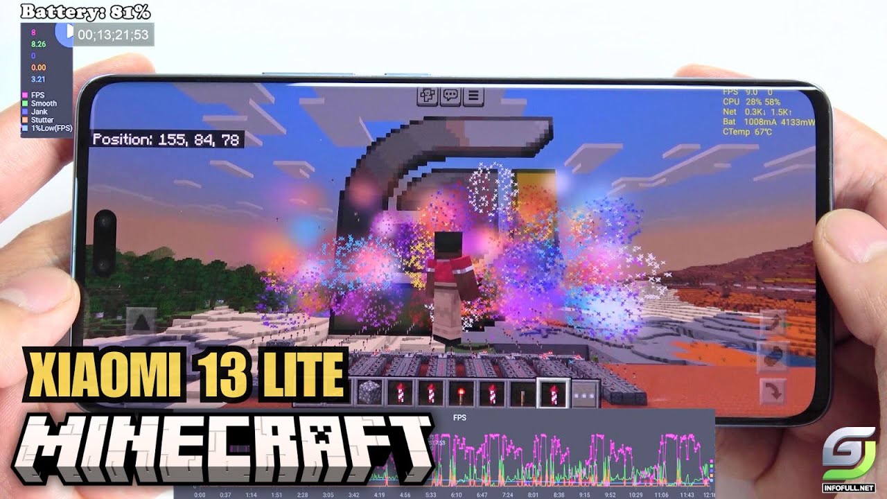 Xiaomi 13 Lite test game Minecraft | Snapdragon 7 Gen 1 - GSM FULL INFO