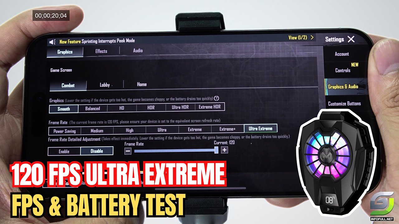 iPhone 15 Pro Max PUBG 120 FPS Ultra Extreme with Phone Cooler | Apple ...