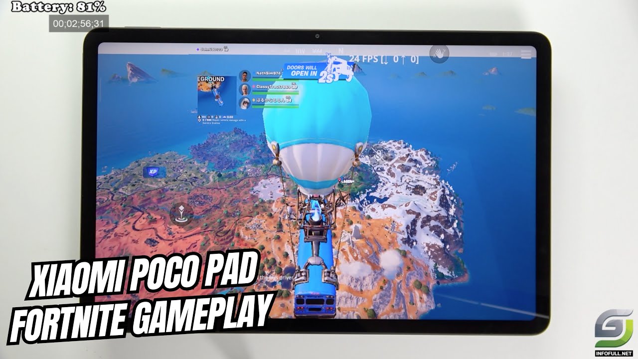 Xiaomi Poco Pad Fortnite Gameplay | Snapdragon 7s Gen 2 - GSM FULL INFO